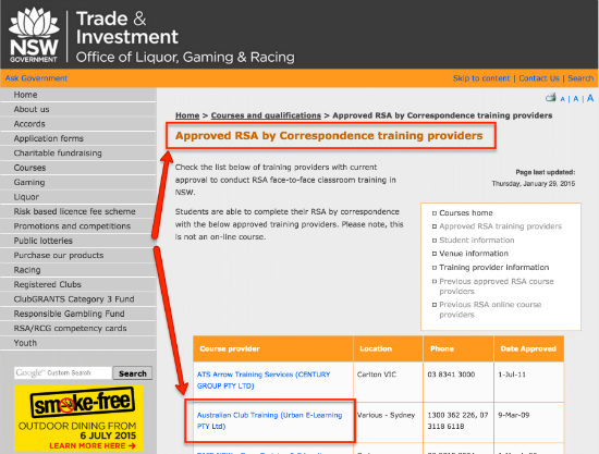 RSA ONLINE NSW: Only *$109*. FAST Easy Course!